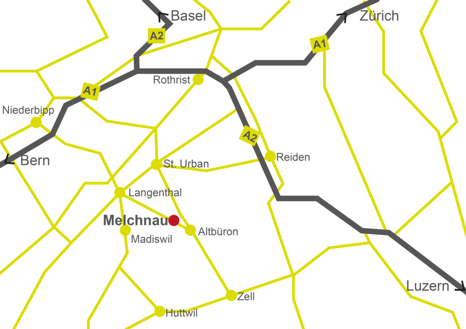 Orts-/Anfahrtsplan | Gemeinde Melchnau